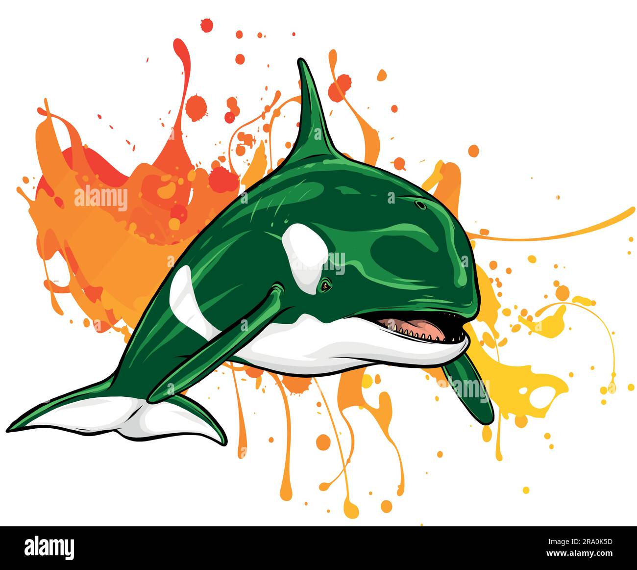 colored Killer Whale Spirit Orca Jumping Vector illustration Stock ...