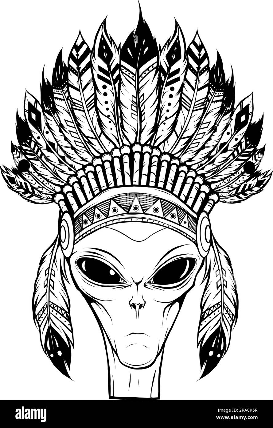 Vector outline alien head vector illustration design Stock Vector Image ...