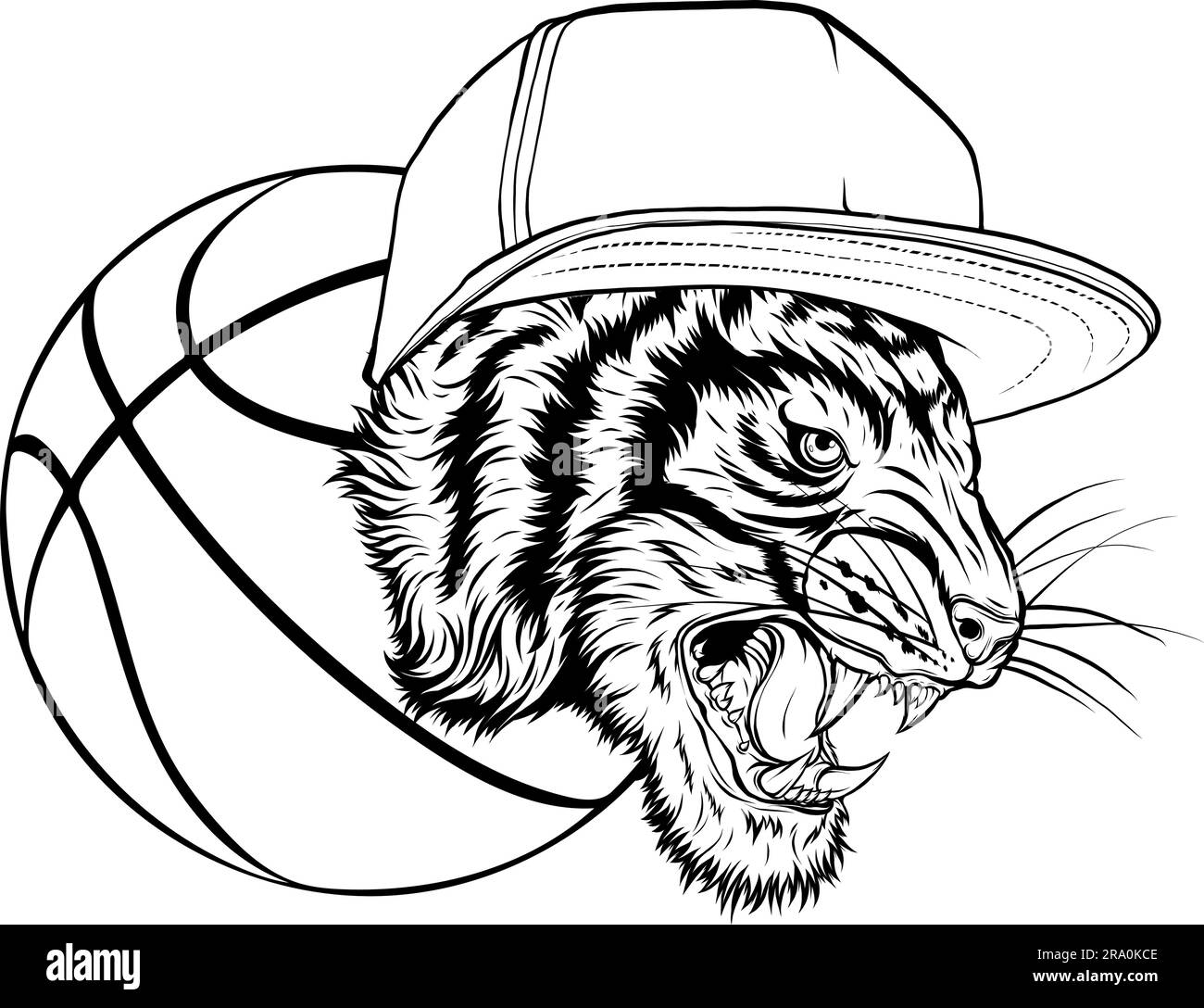 outline of Tiger head vector illustration design Stock Vector Image ...