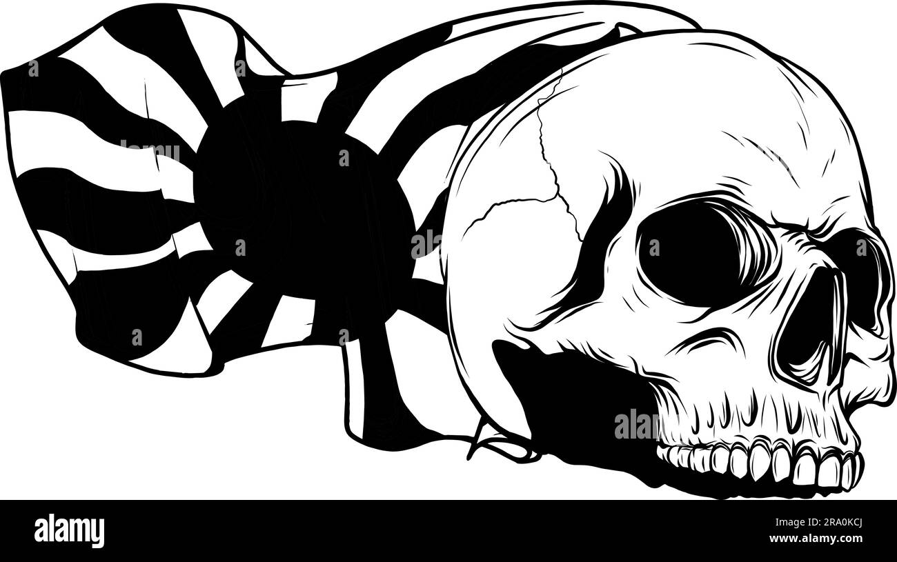 vector illustration of outline human skull design Stock Vector Image ...