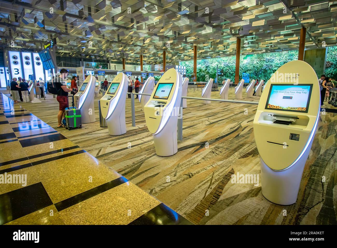 Self check in kiosk at Singapore Changi International Airport terminal ...