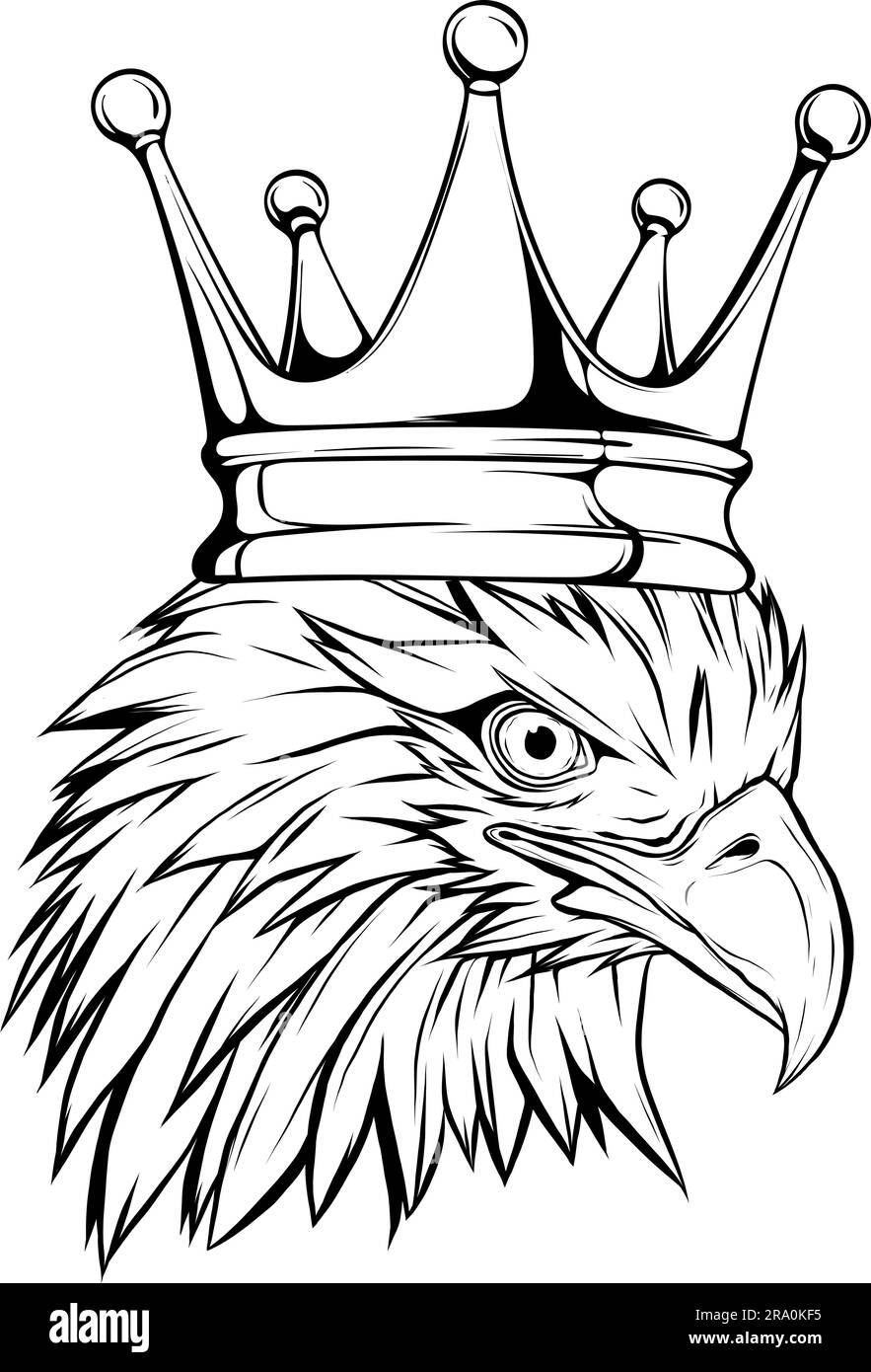 Eagle head in outline style. vector illustration Stock Vector Image ...