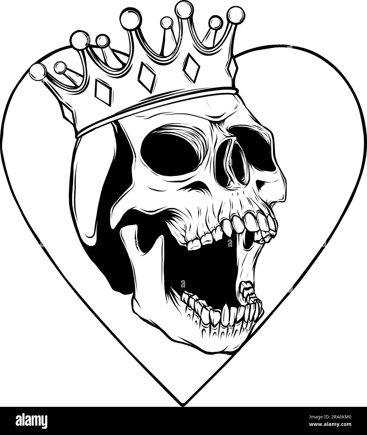 vector illustration of outline human skull design Stock Vector Image ...