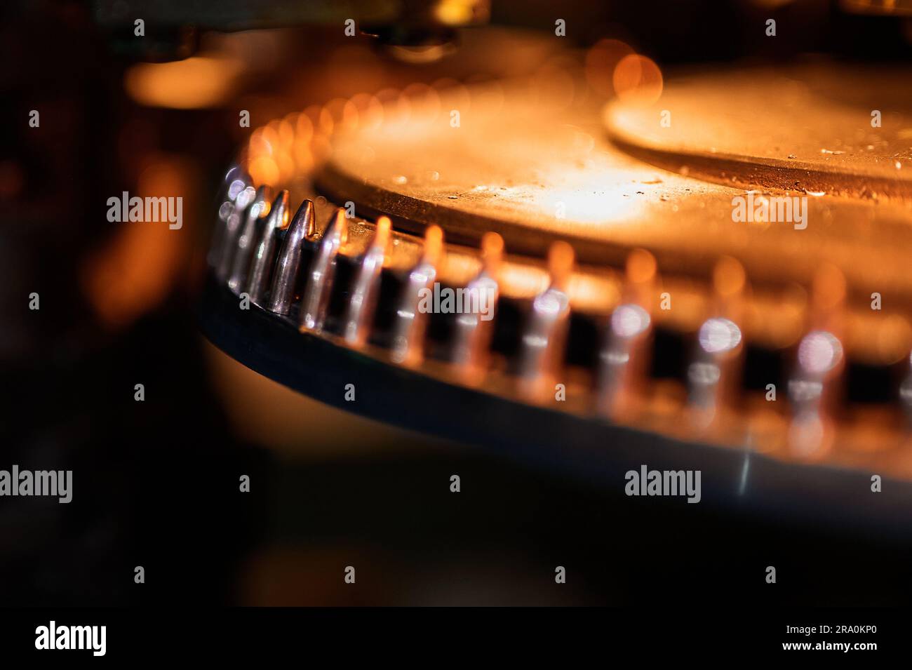 Bullets transported by production line at ammo factory Stock Photo - Alamy