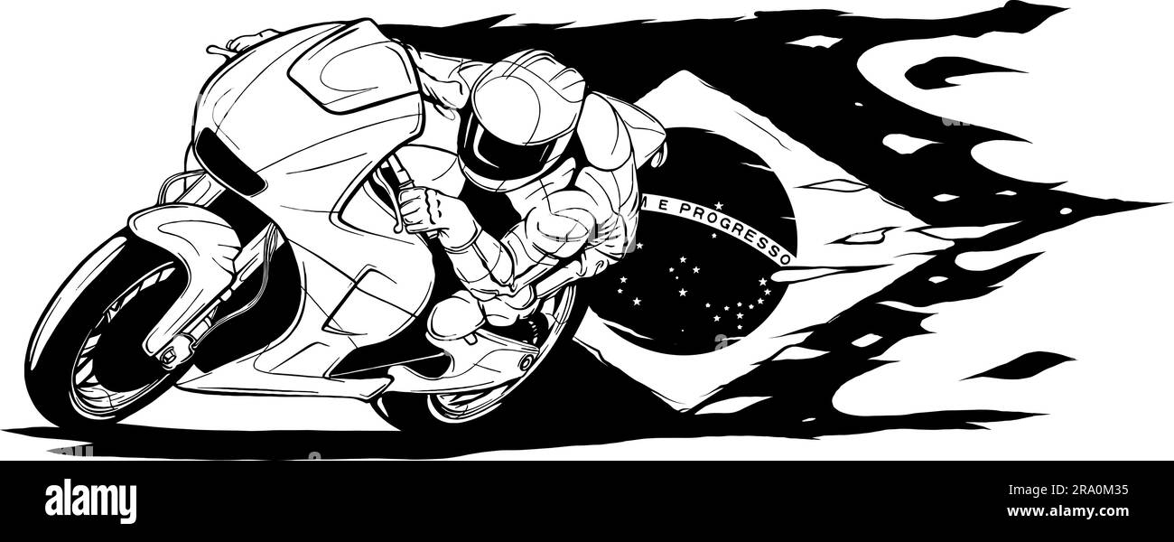 Super bike rider in outline icon vector illustration Stock Vector Image ...