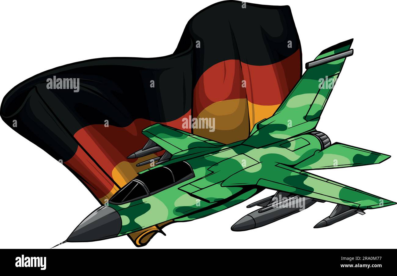 vector illustration of military jet with german flag Stock Vector Image ...