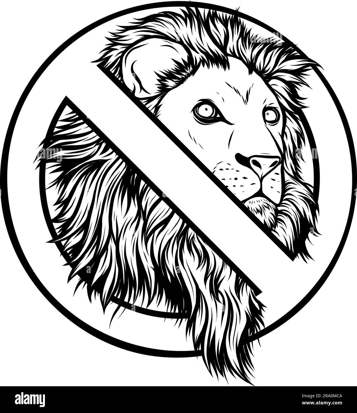 illustration vector of Lion head outline design Stock Vector Image ...