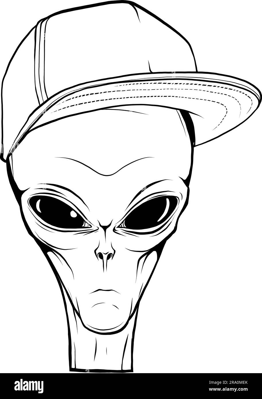 Vector outline alien head vector illustration design Stock Vector Image ...