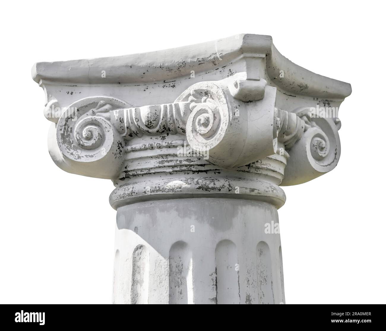 Isolated detail of the head of a greek ionic column Stock Photo - Alamy