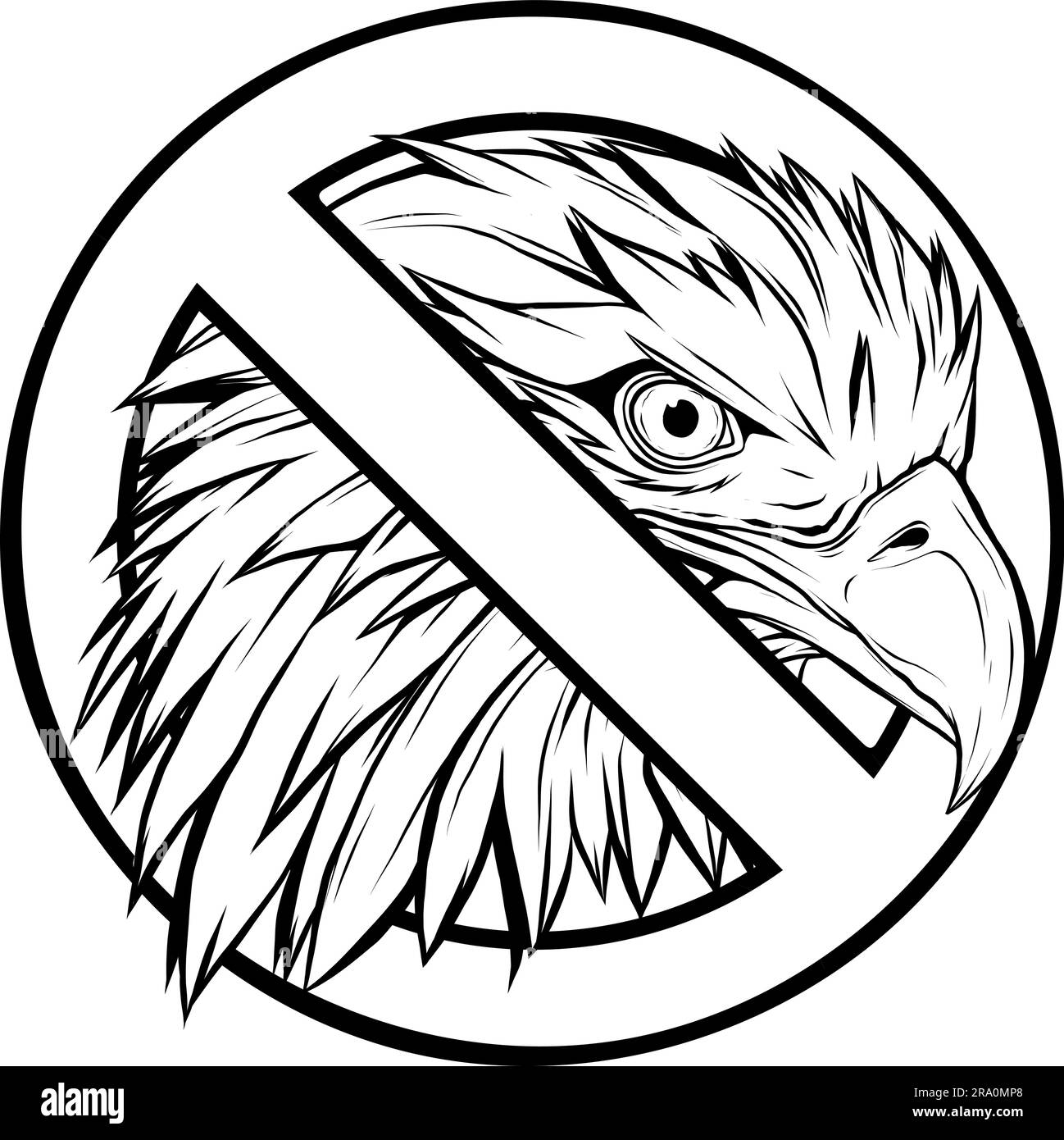 Eagle head in outline style. vector illustration Stock Vector Image ...
