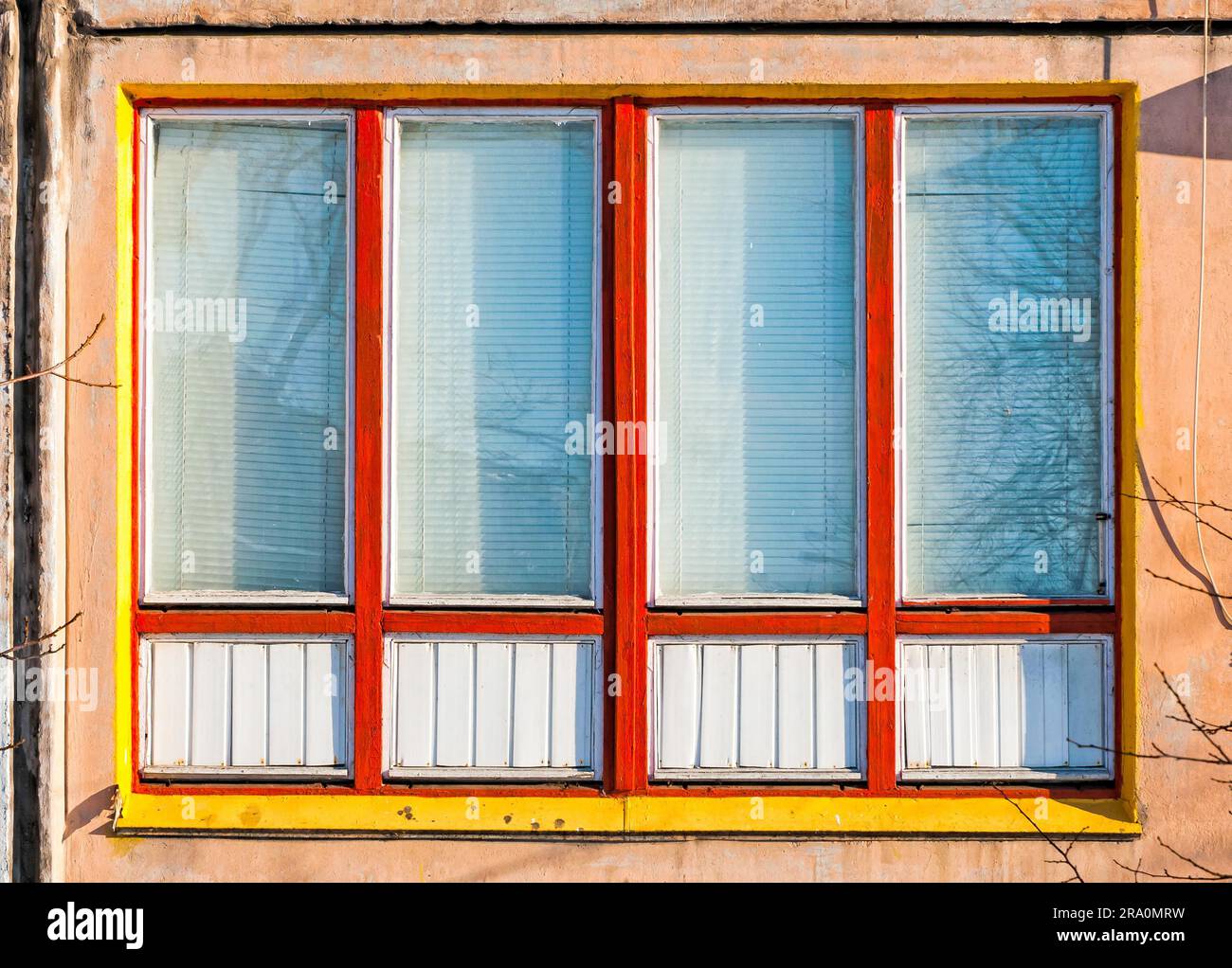 Window of a traditional appartment of a Soviet building, in Kiev ...