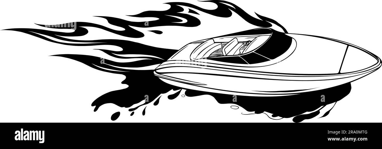 Outline of a water boat from black lines Stock Vector Image & Art - Alamy