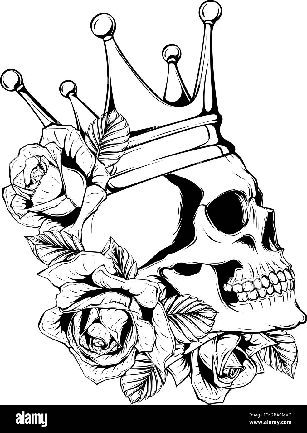 vector illustration of outline human skull design Stock Vector Image ...