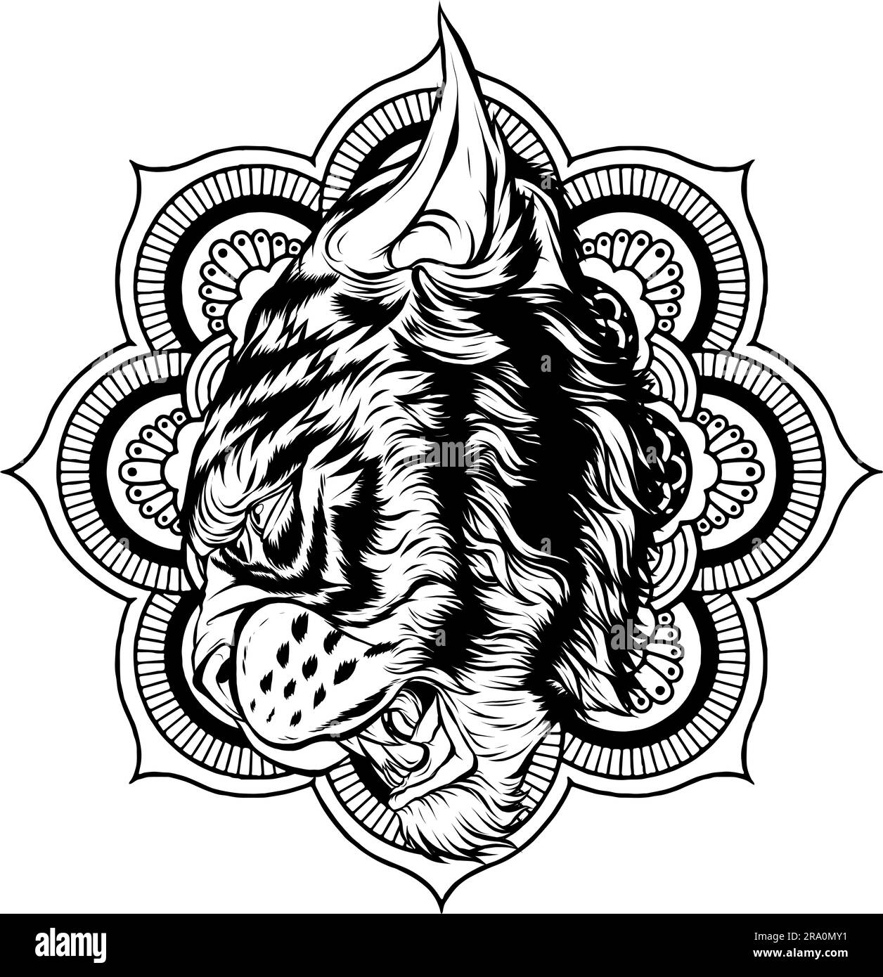 outline of Tiger head vector illustration design Stock Vector Image ...