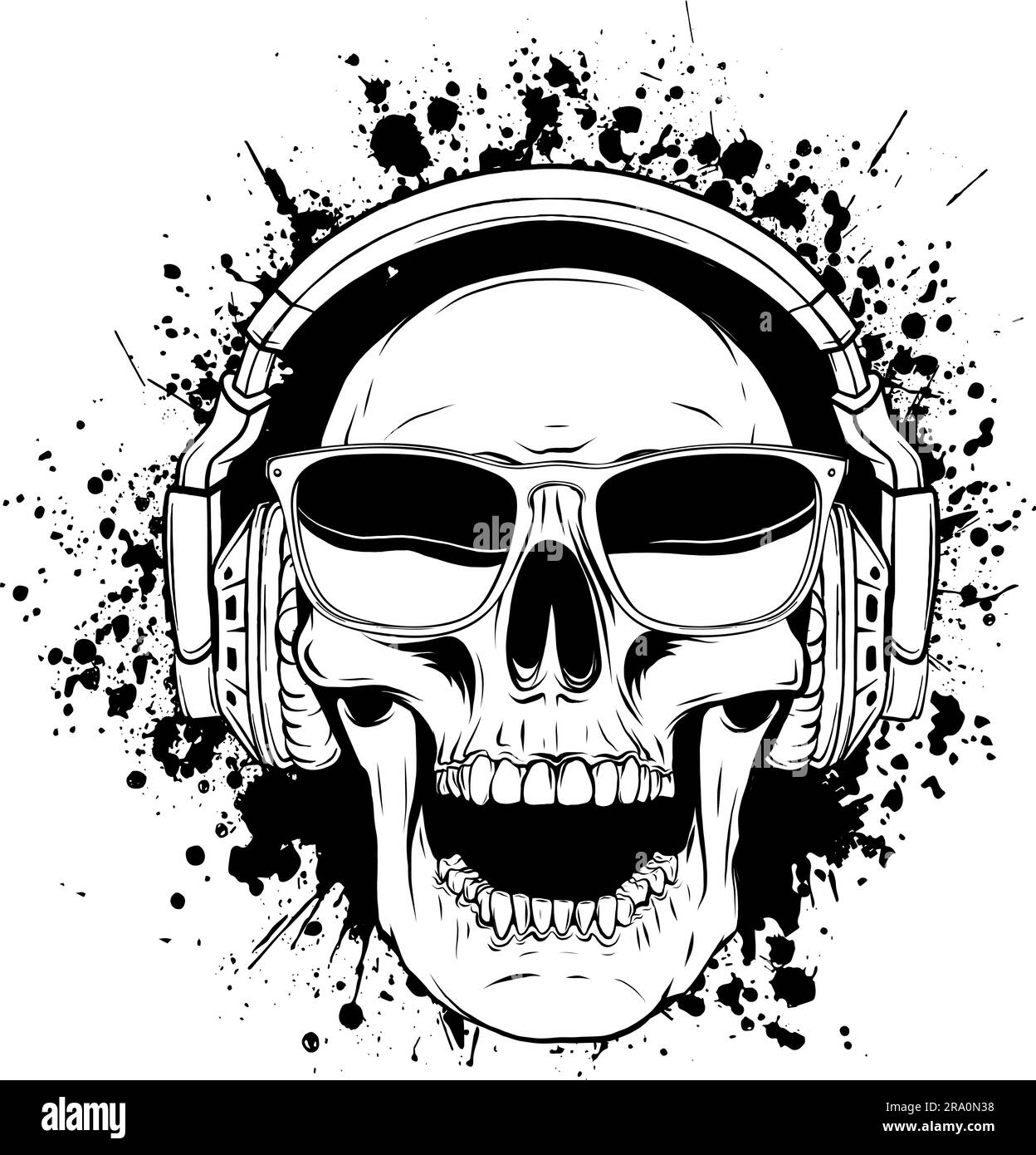 vector illustration of outline human skull design Stock Vector Image ...