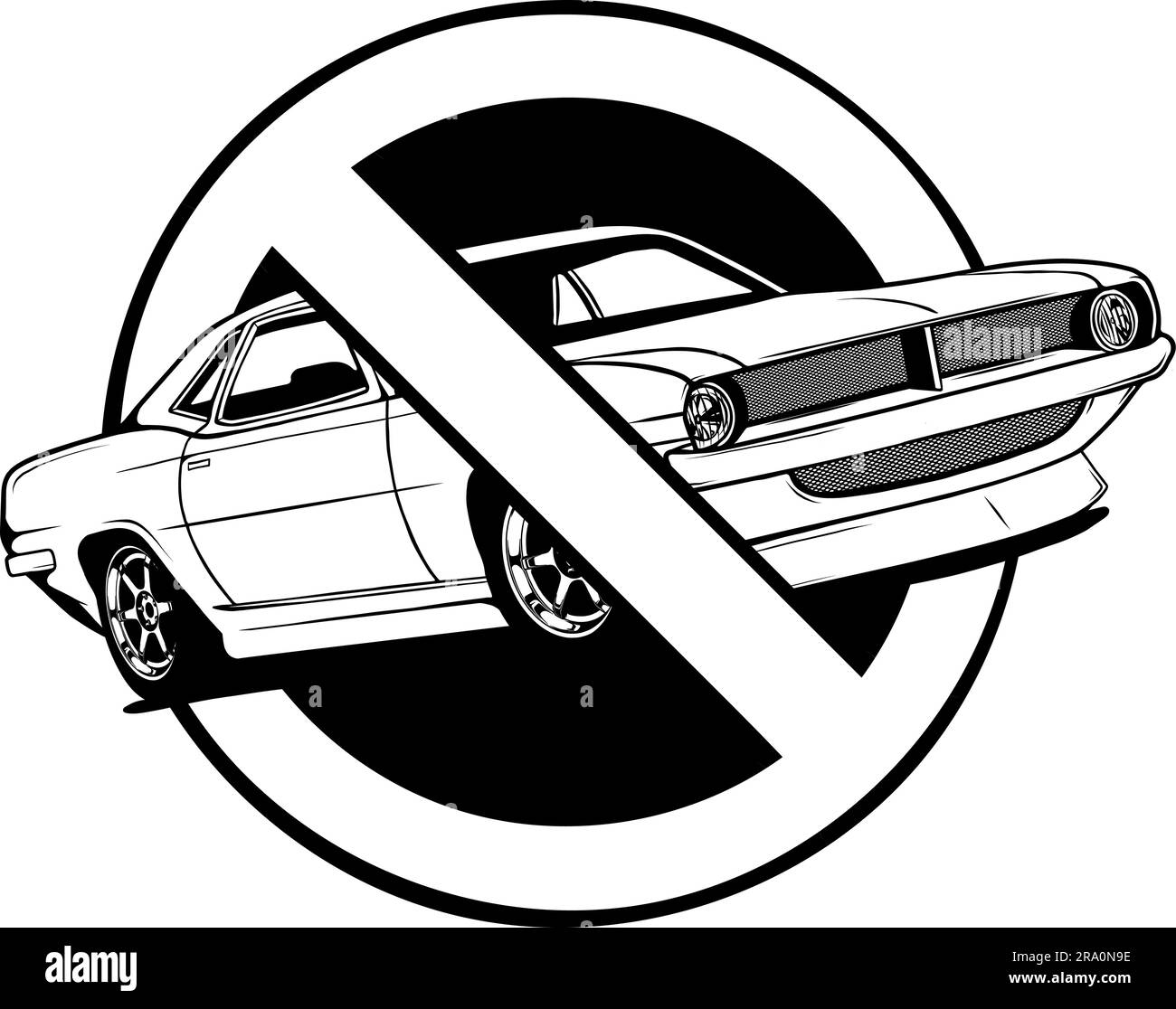 Muscle cars line art. Automotive vector illustration. Vintage sports ...