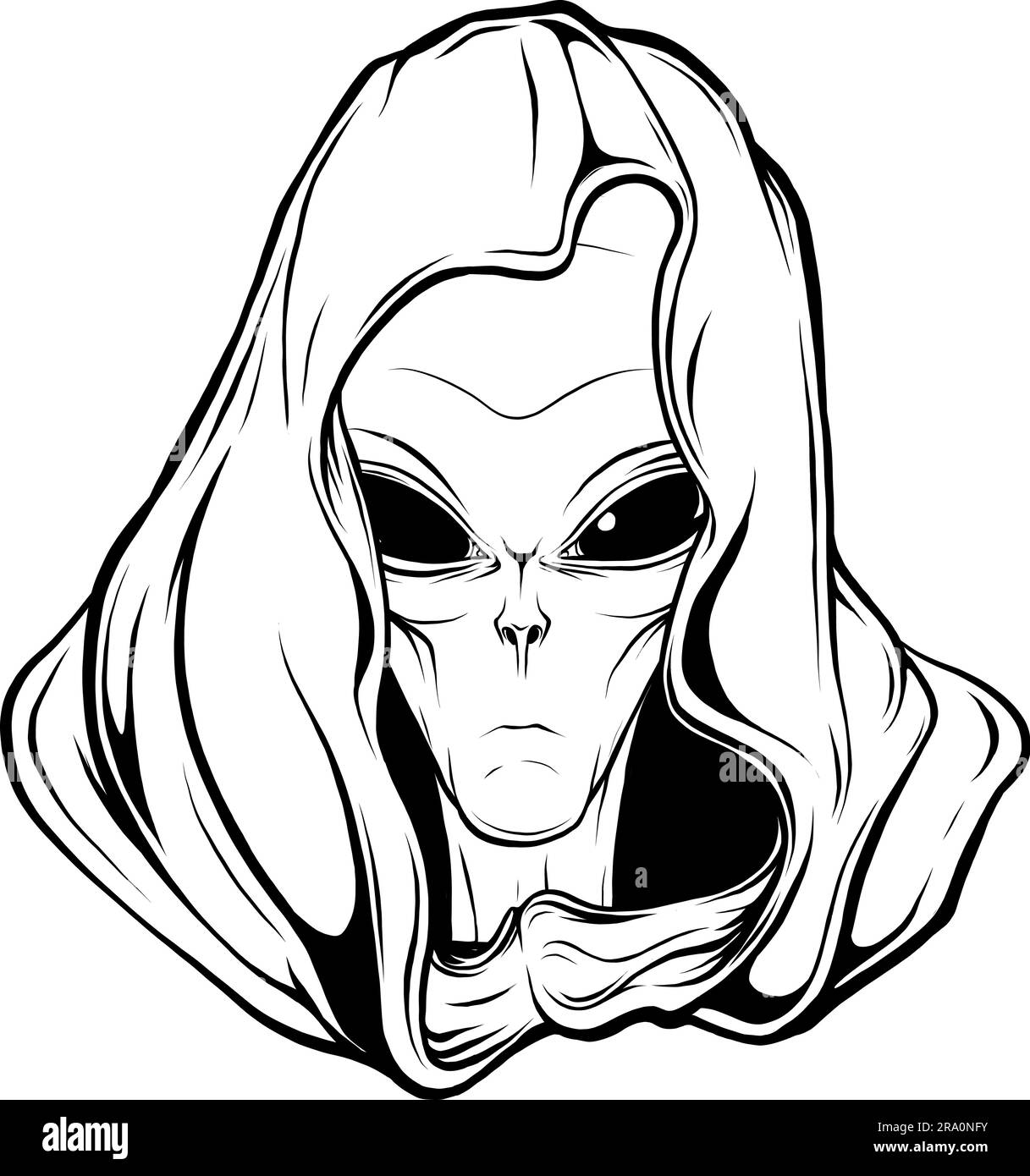 Vector outline alien head vector illustration design Stock Vector Image & Art - Alamy