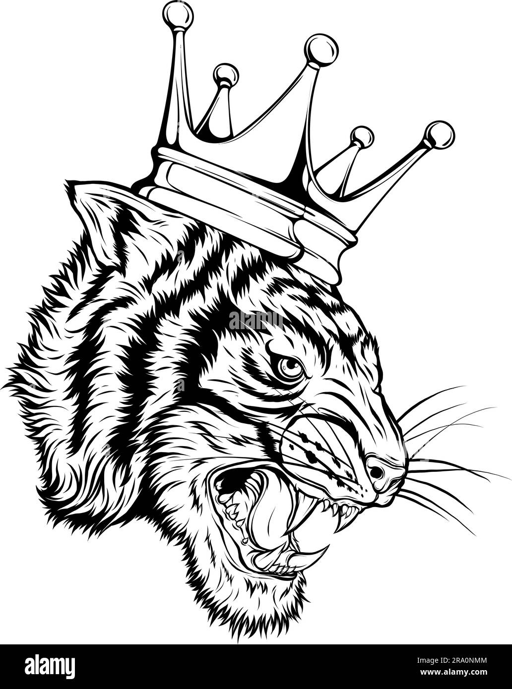outline of Tiger head vector illustration design Stock Vector Image ...