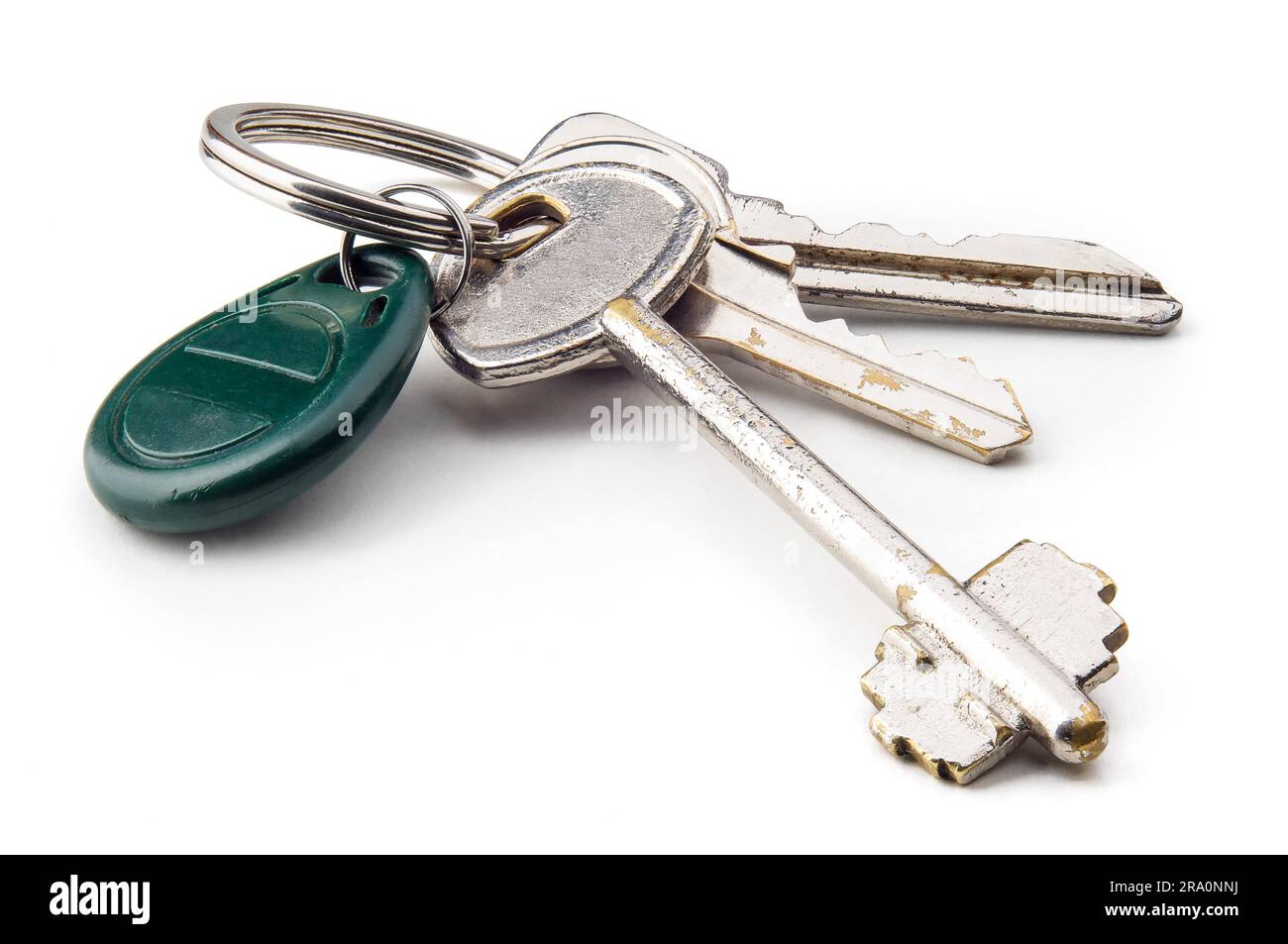 The keys to open the house's door and the electronic lock Stock Photo ...
