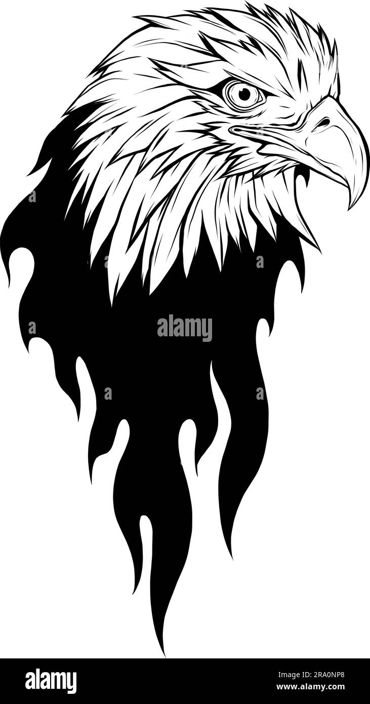 Eagle head in outline style. vector illustration Stock Vector Image ...