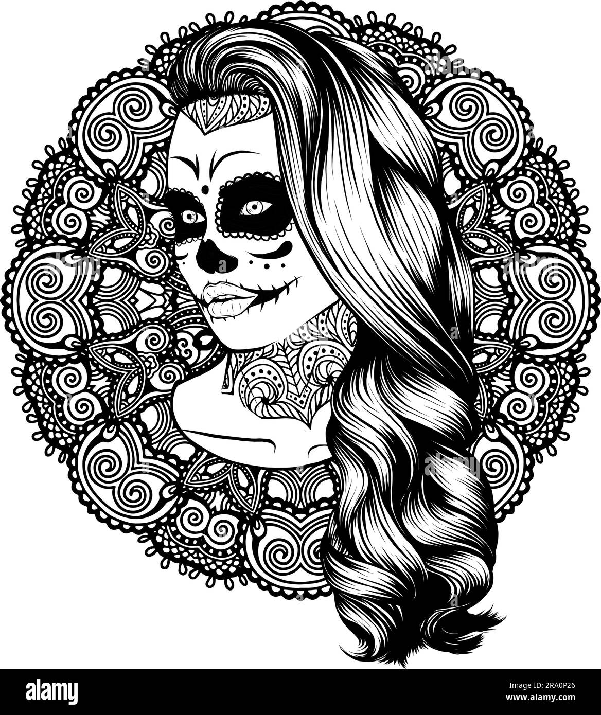 Dead girl black white outline hi-res stock photography and images - Alamy