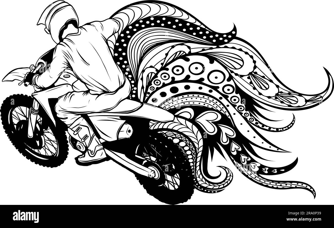 Motocross rider jump in Stock Vector Images - Alamy