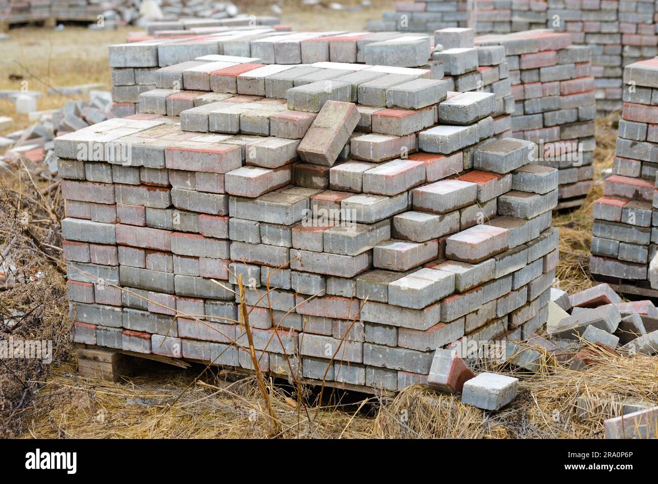 Stack of calcium silicate bricks on a construction site Stock Photo - Alamy
