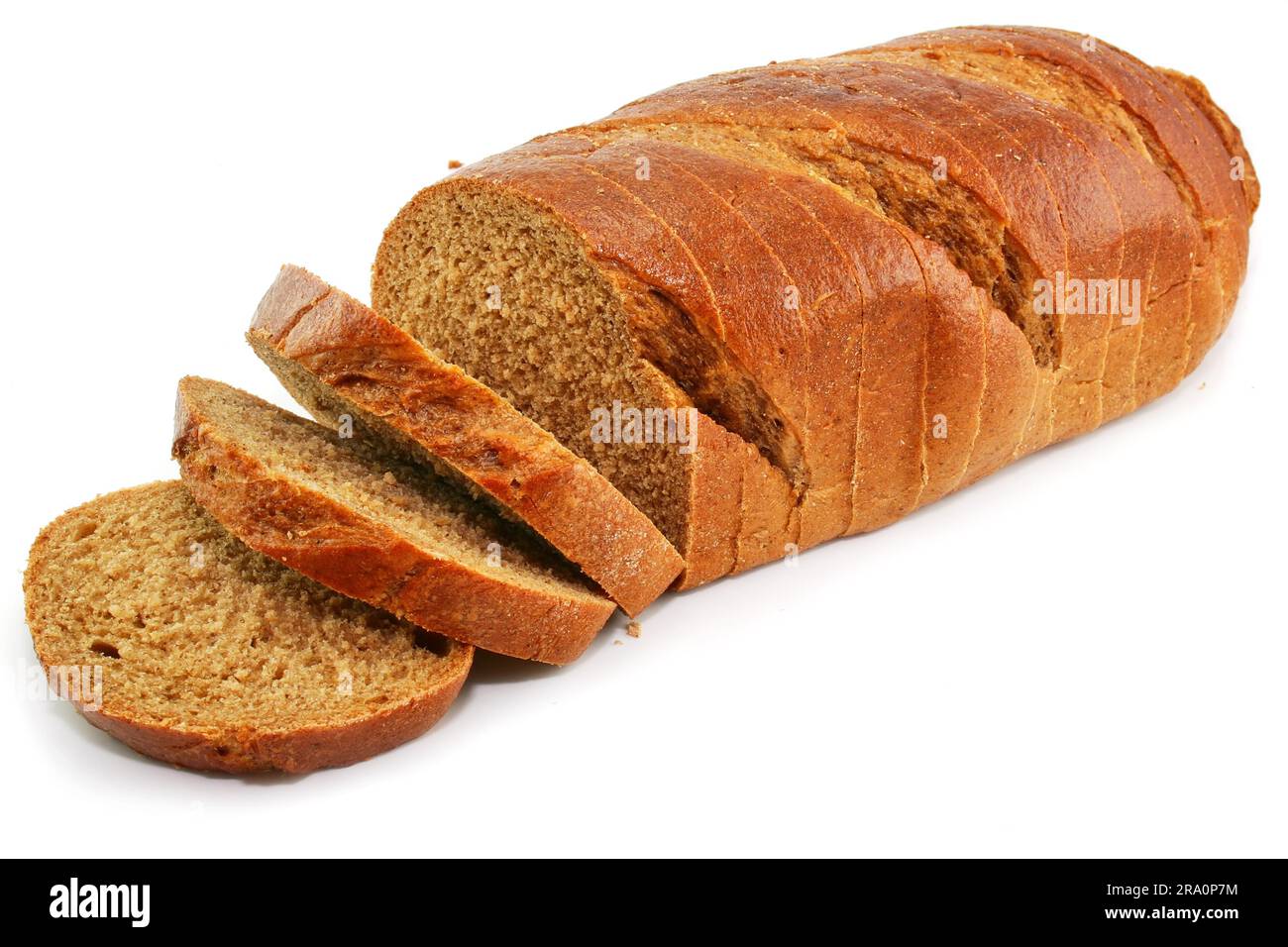 Whole wheat bread isolated on a white background Stock Photo - Alamy