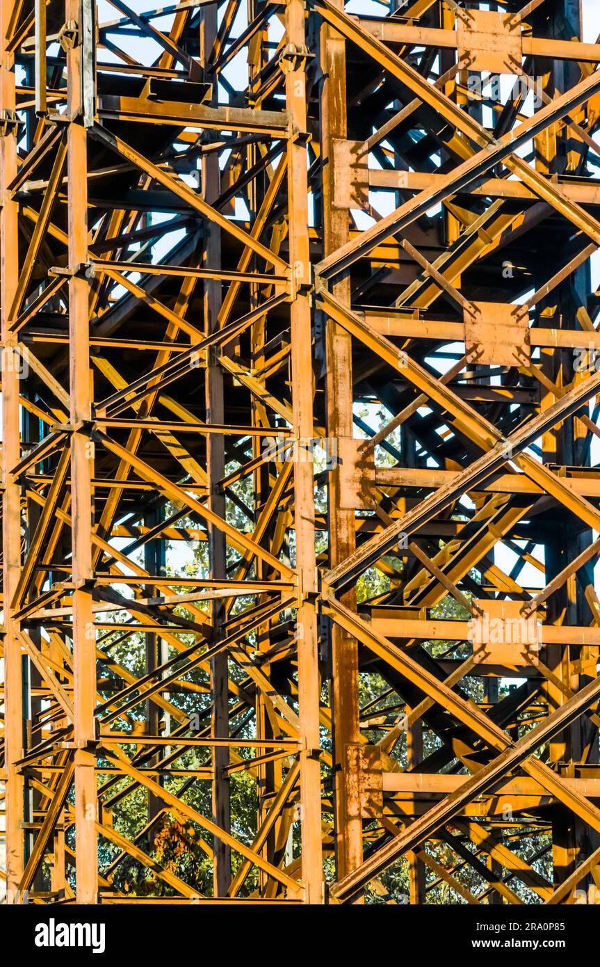 Old rusty scaffolding in an abandoned park Stock Photo - Alamy