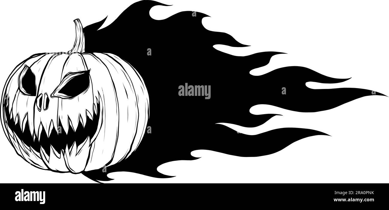 Halloween pumpkin. Vector illustration. Thin line art icon on white ...