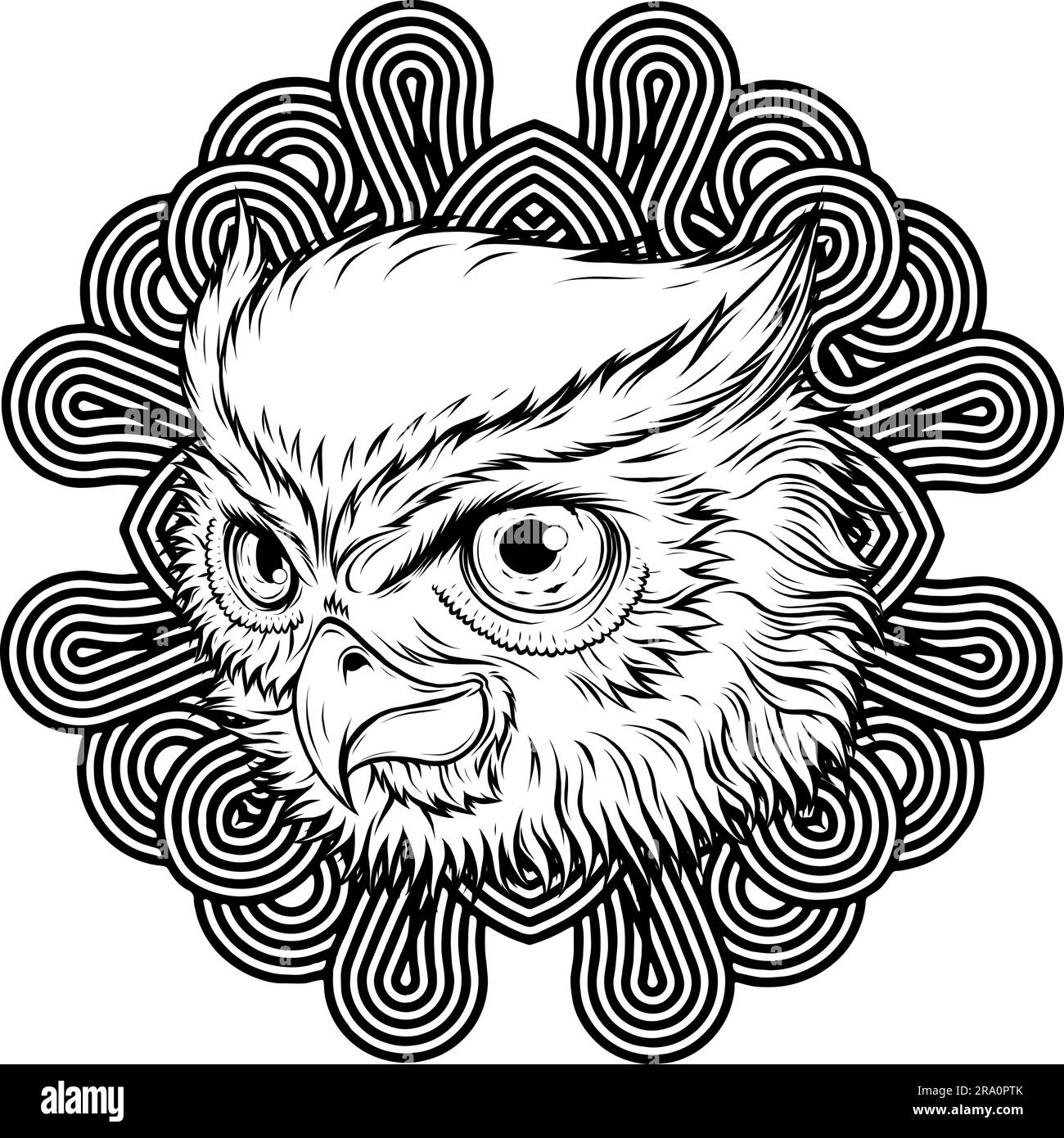 vector illustration of outline Owl head design Stock Vector Image & Art ...