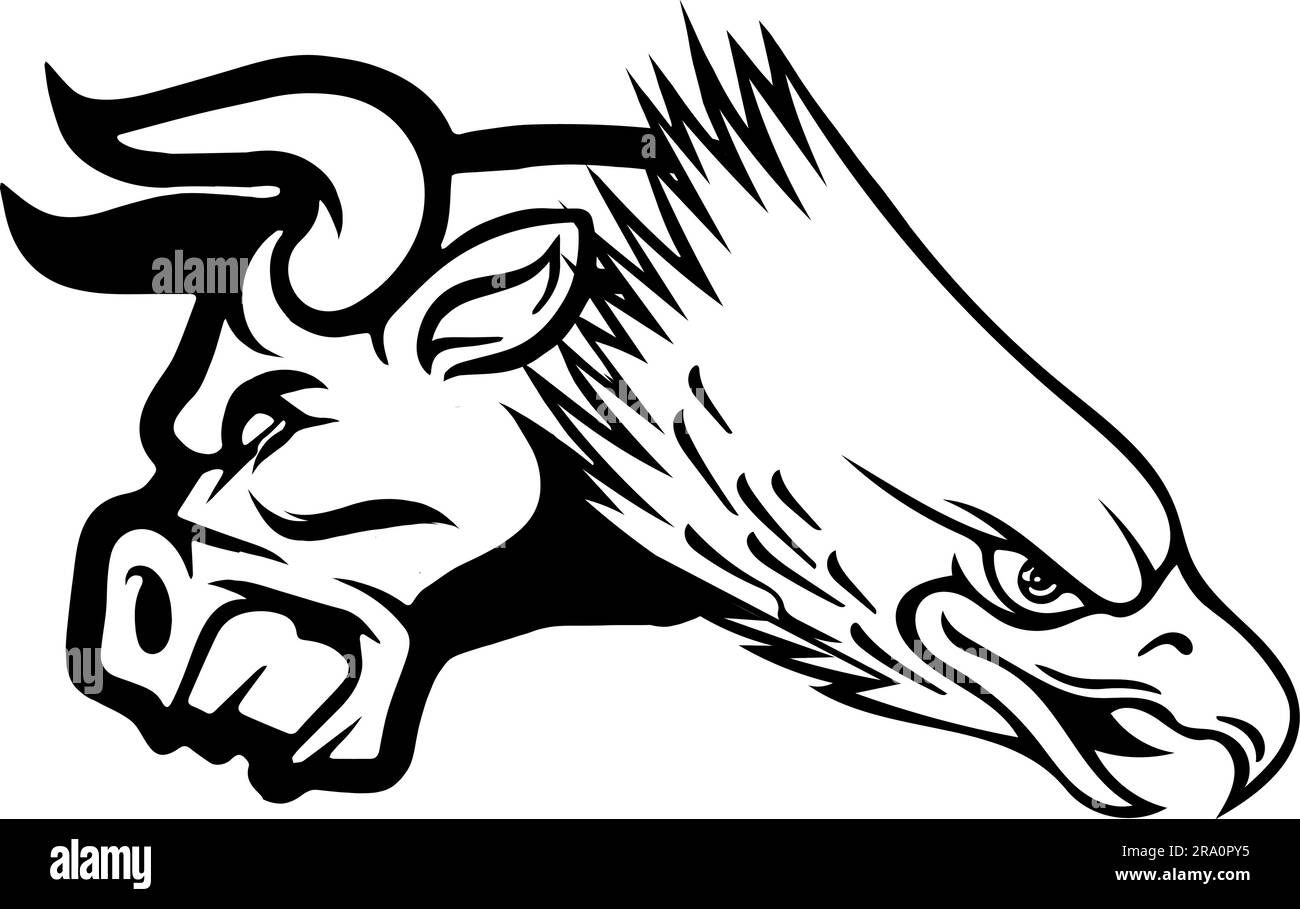 Eagle head in outline style. vector illustration Stock Vector Image ...