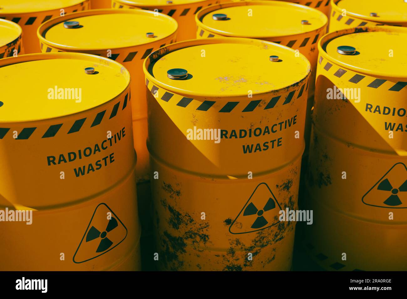 Radioactive waste barrel concept background image, 3d rendering Stock ...