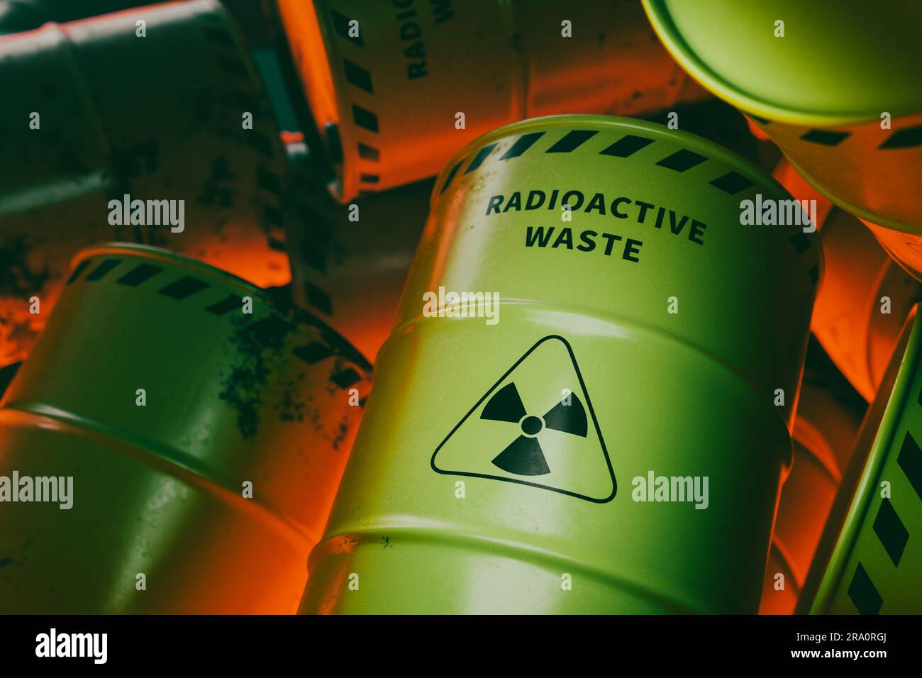Radioactive waste barrel concept background image, 3d rendering Stock ...