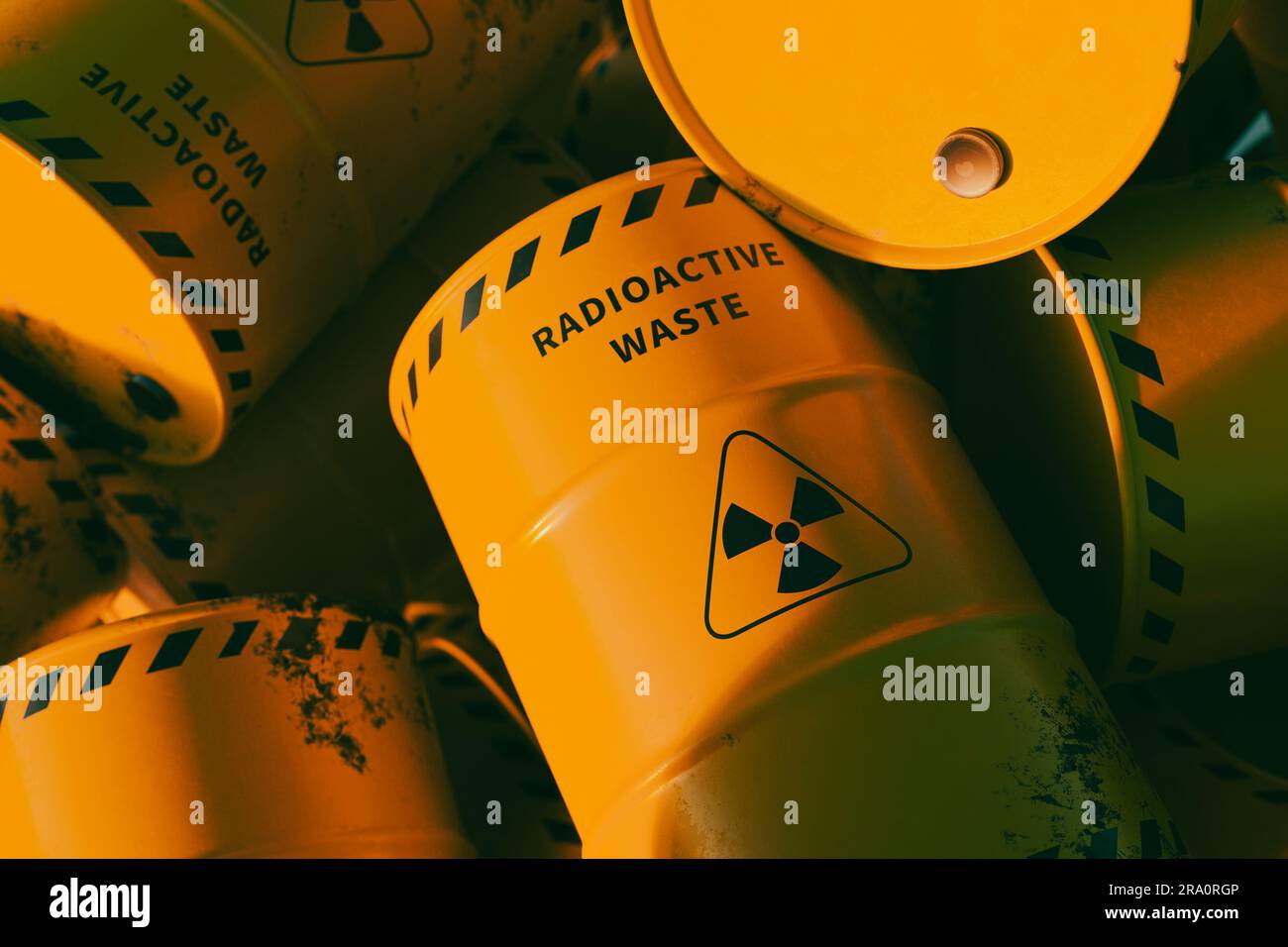 Radioactive waste barrel concept background image, 3d rendering Stock ...