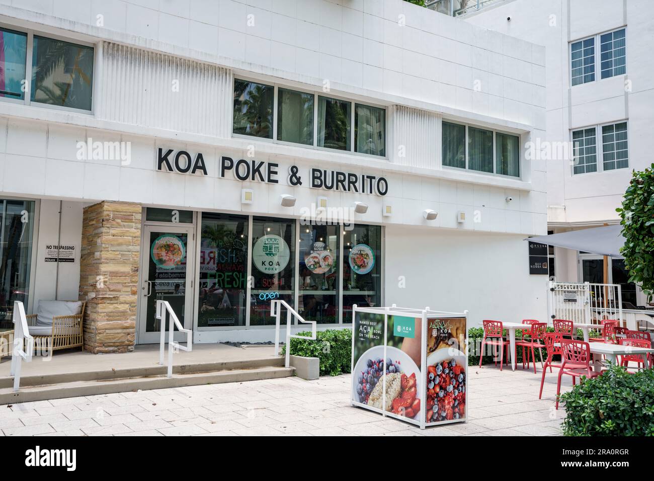 Miami Beach, FL, USA - June 29, 2023: Photo of KOA Poke and Burrito ...