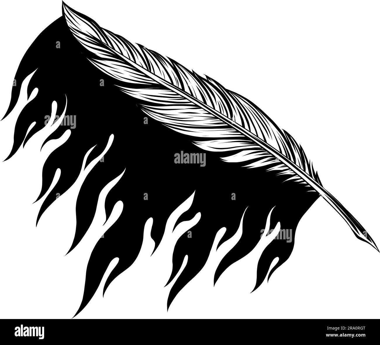 feather outline icon illustration isolated on white background Stock ...