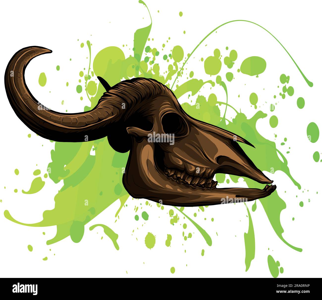 vector illustration of colored cow skull design Stock Vector Image ...