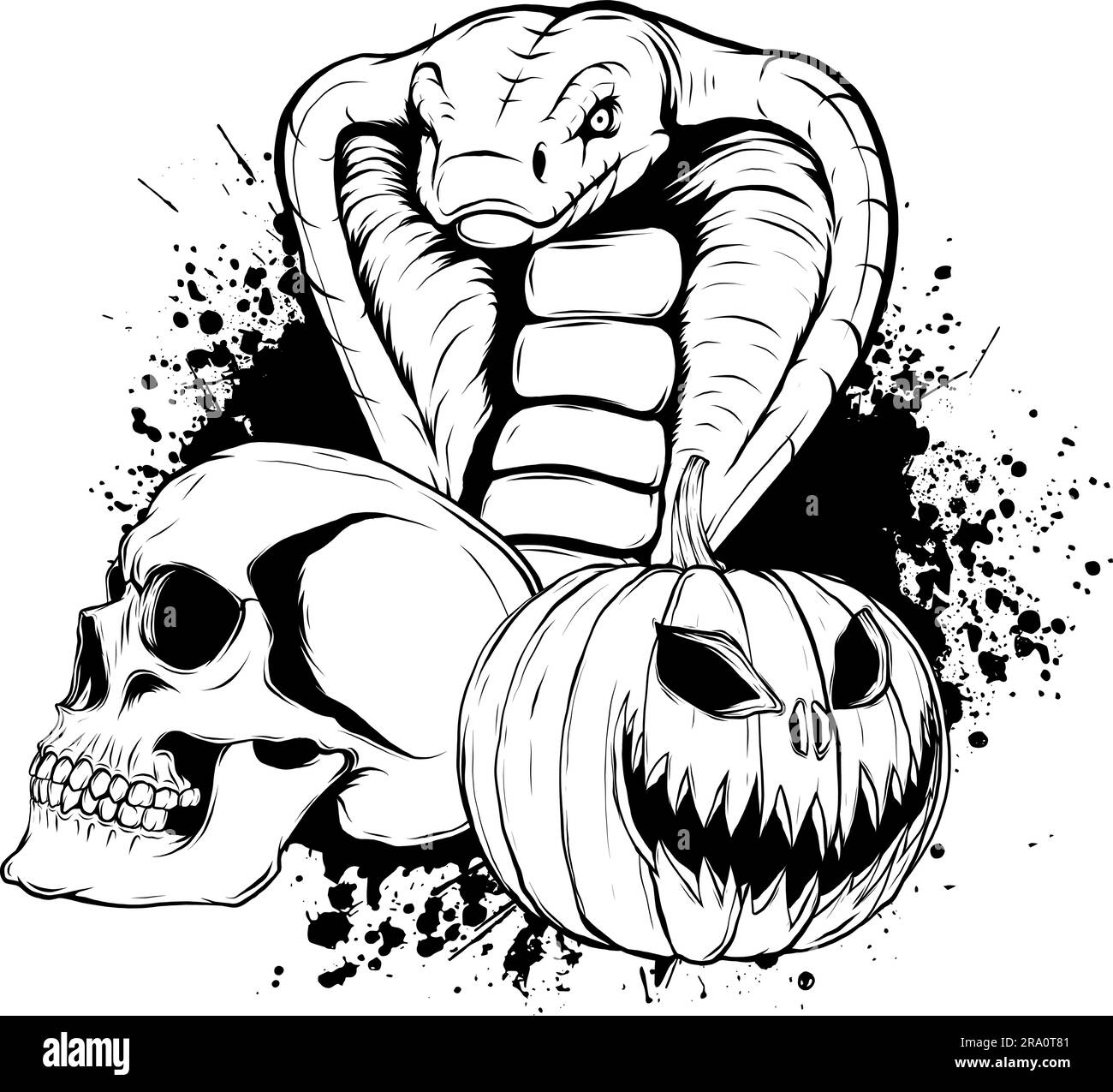 vector illustration of Cobra head in outline Stock Vector Image & Art ...