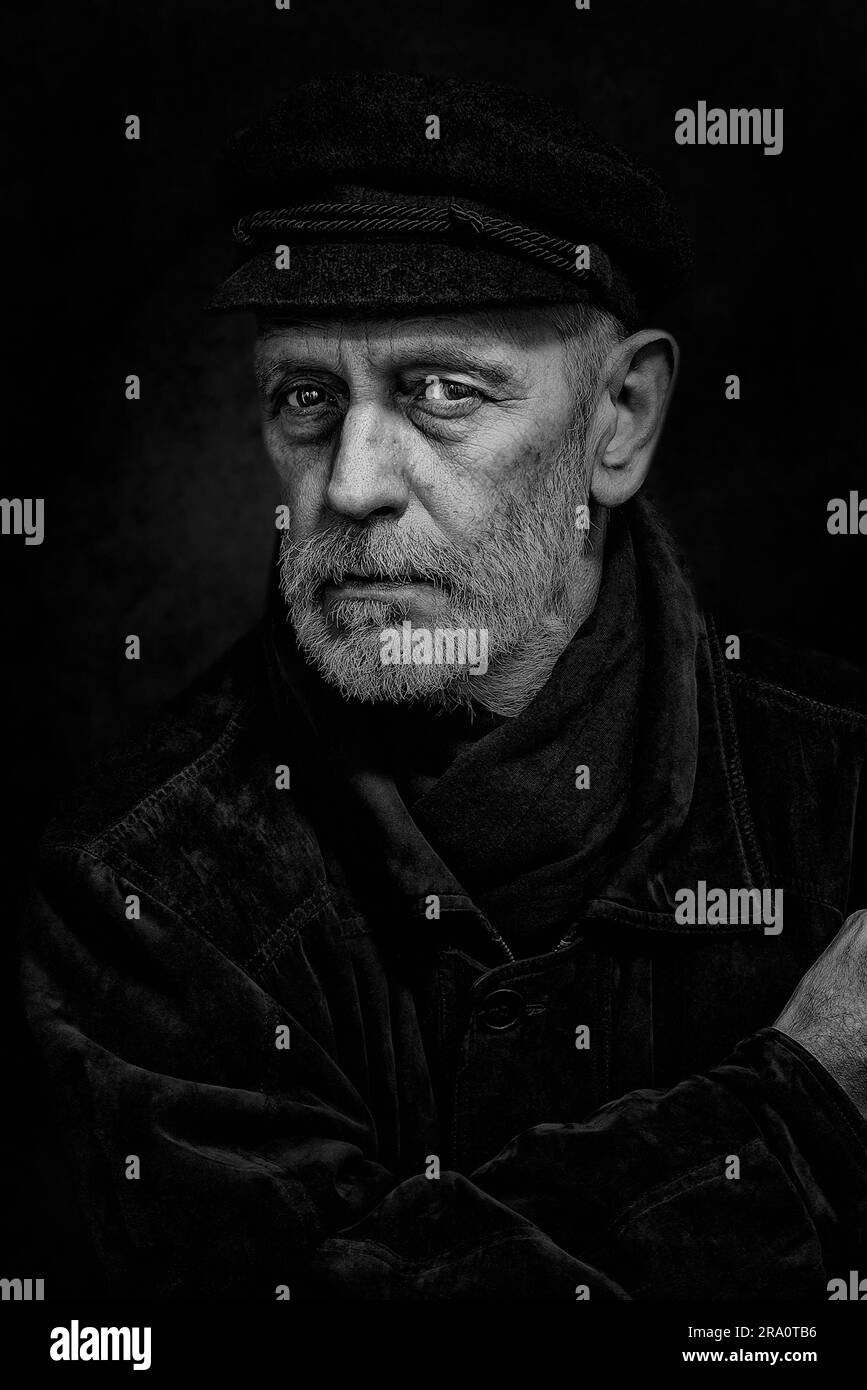 Mature man beard on Black and White Stock Photos & Images - Alamy