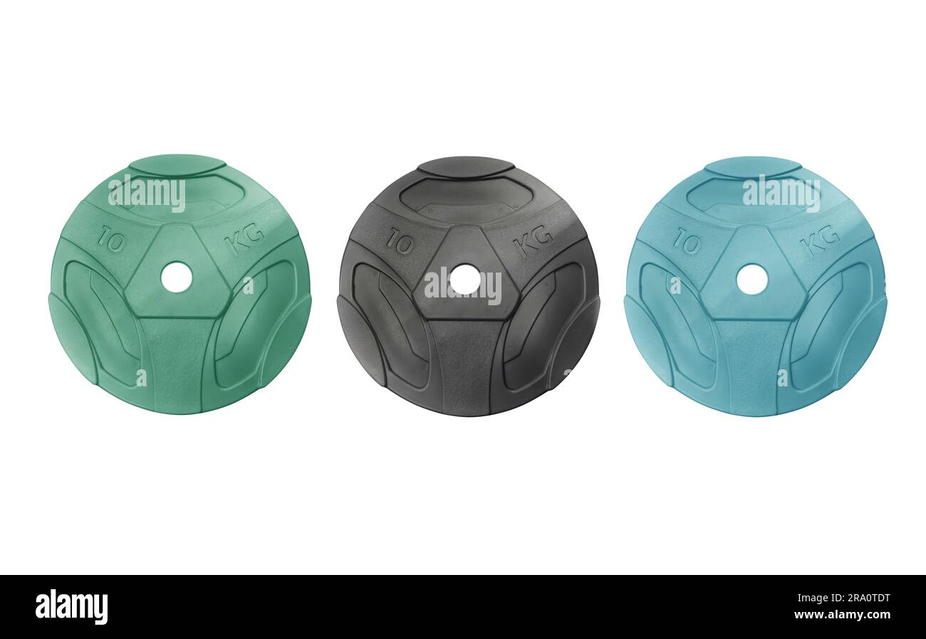 Dumbbell disc isolated on white background. Parts of professional ...