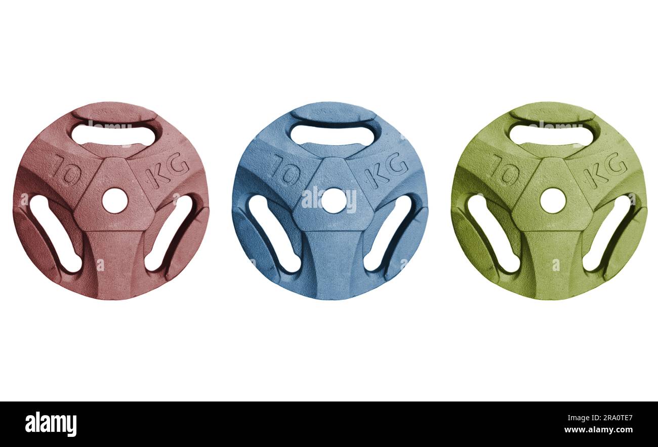 Dumbbell disc isolated on white background. Parts of professional ...