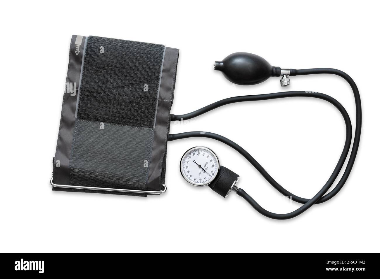 A sphygmomanometer, or tensiometer, used to measure the blood pressure ...