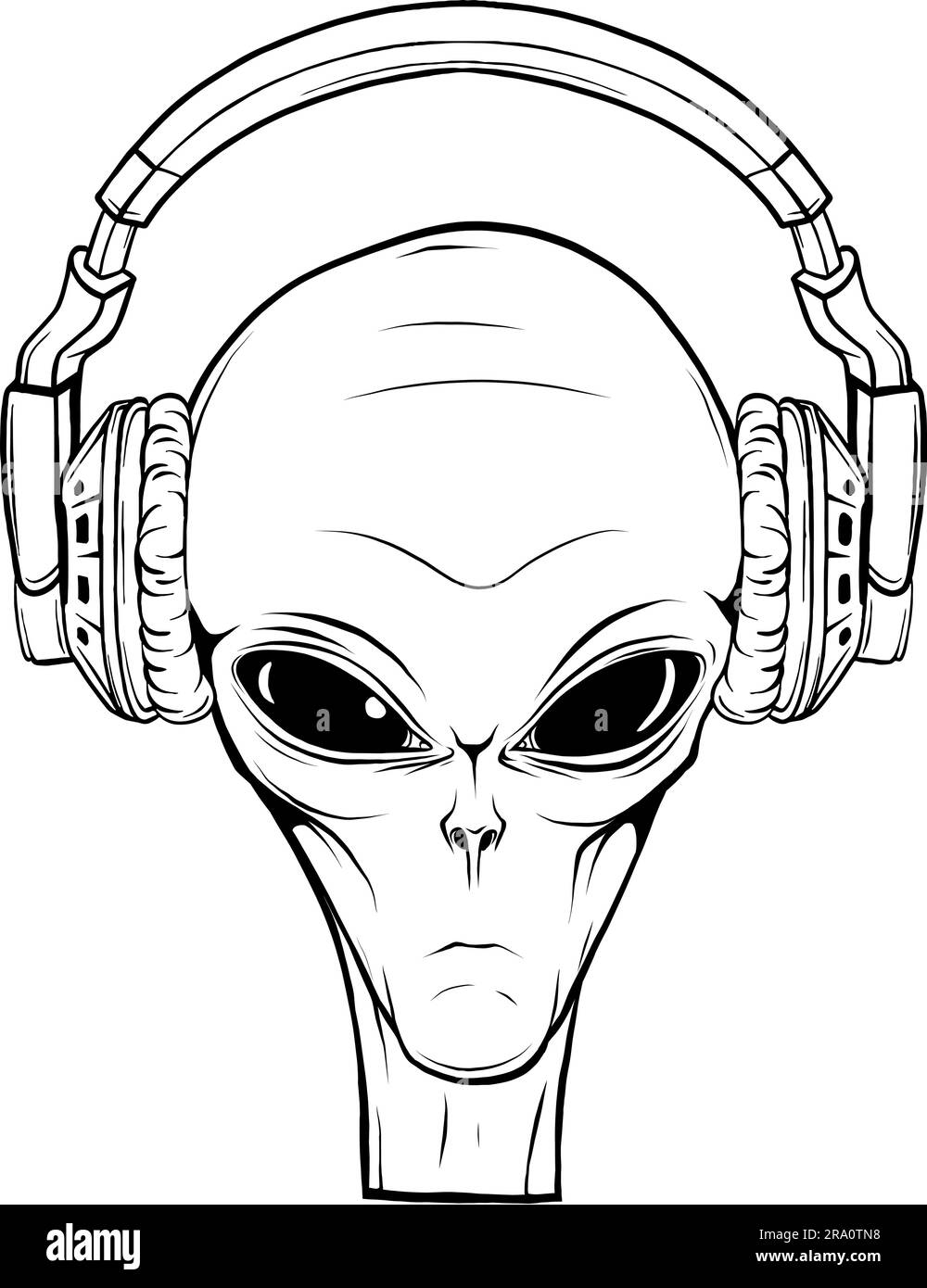 Vector outline alien head vector illustration design Stock Vector Image ...