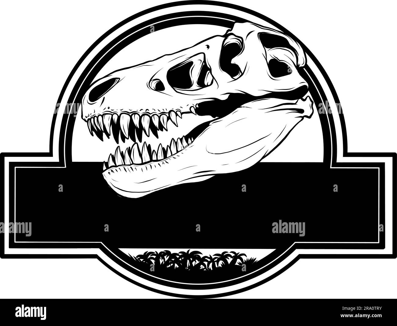 tyrannosaurus rex Dinosaur head in black and white outline vector ...
