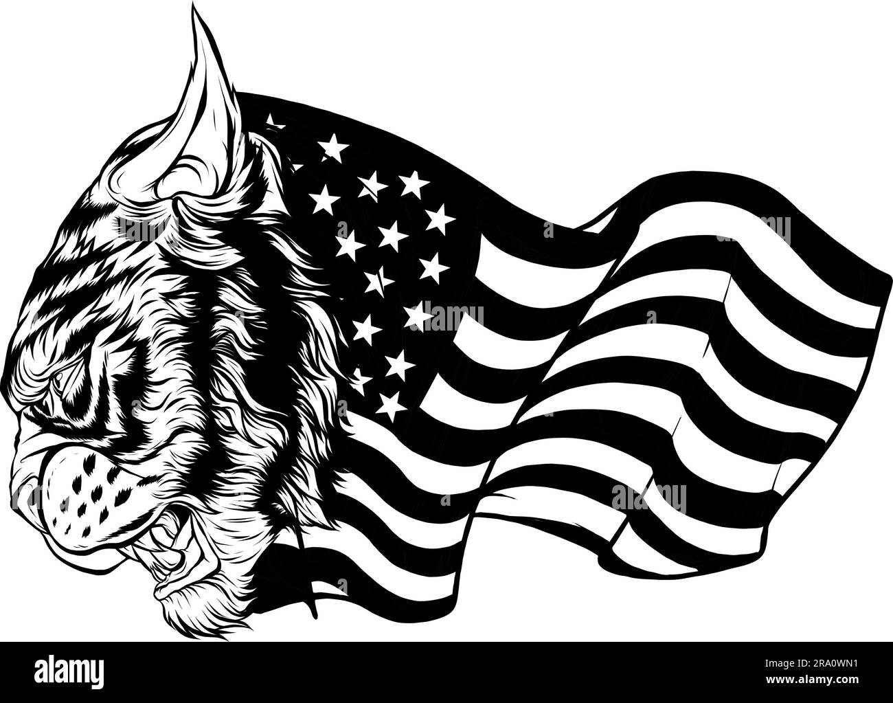outline of Tiger head vector illustration design Stock Vector Image ...
