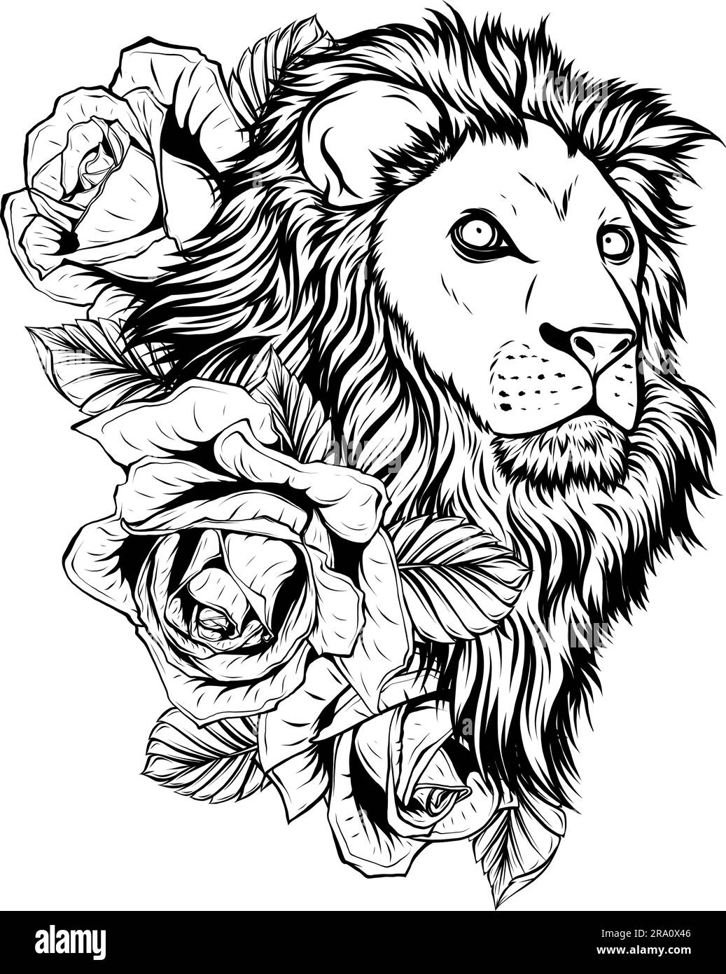 illustration vector of Lion head outline design Stock Vector Image ...