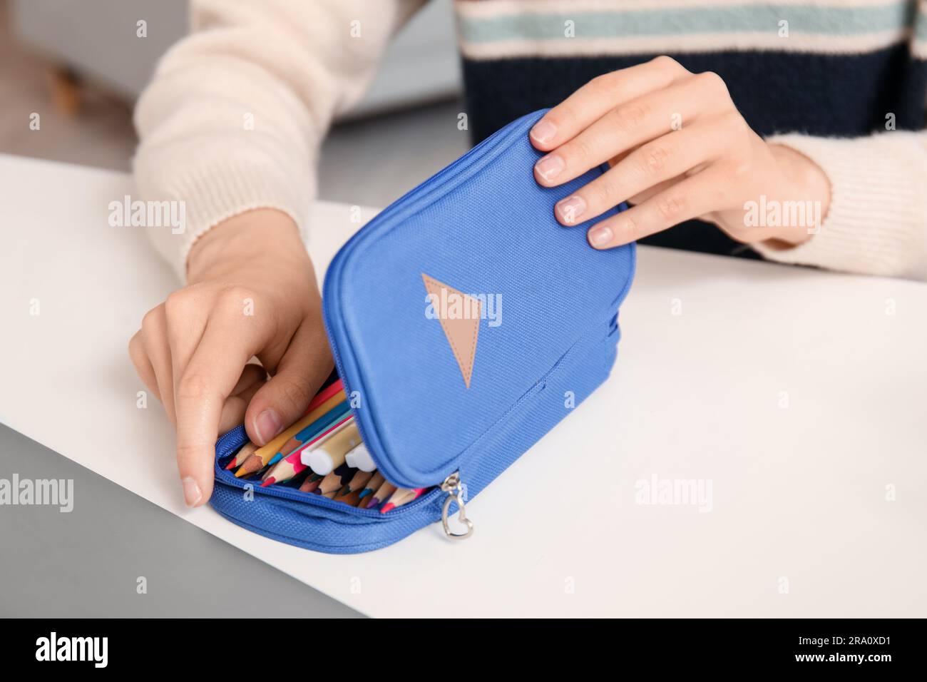 Female student pencil case hi-res stock photography and images - Alamy
