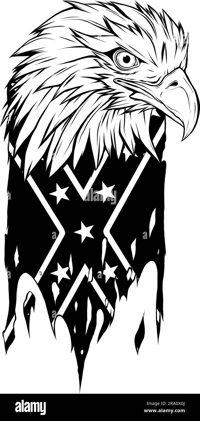 Eagle head in outline style. vector illustration Stock Vector Image ...