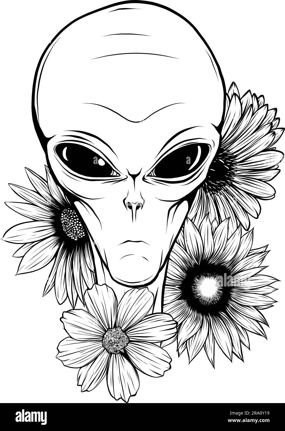 Alien Head Drawing
